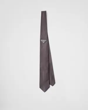 Prada Re-Nylon Gabardine Tie - Iron Gray | Editorialist